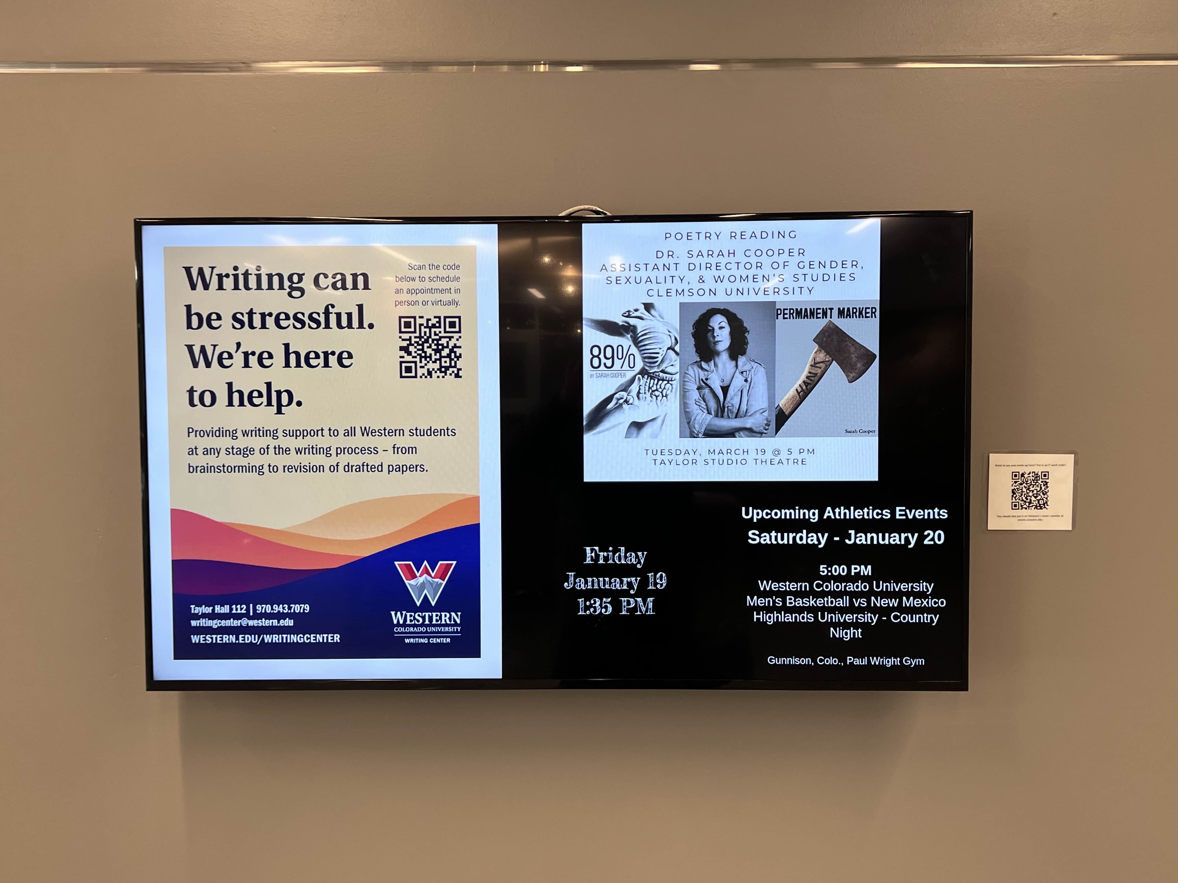 Carousel Digital Signage - Western Colorado University